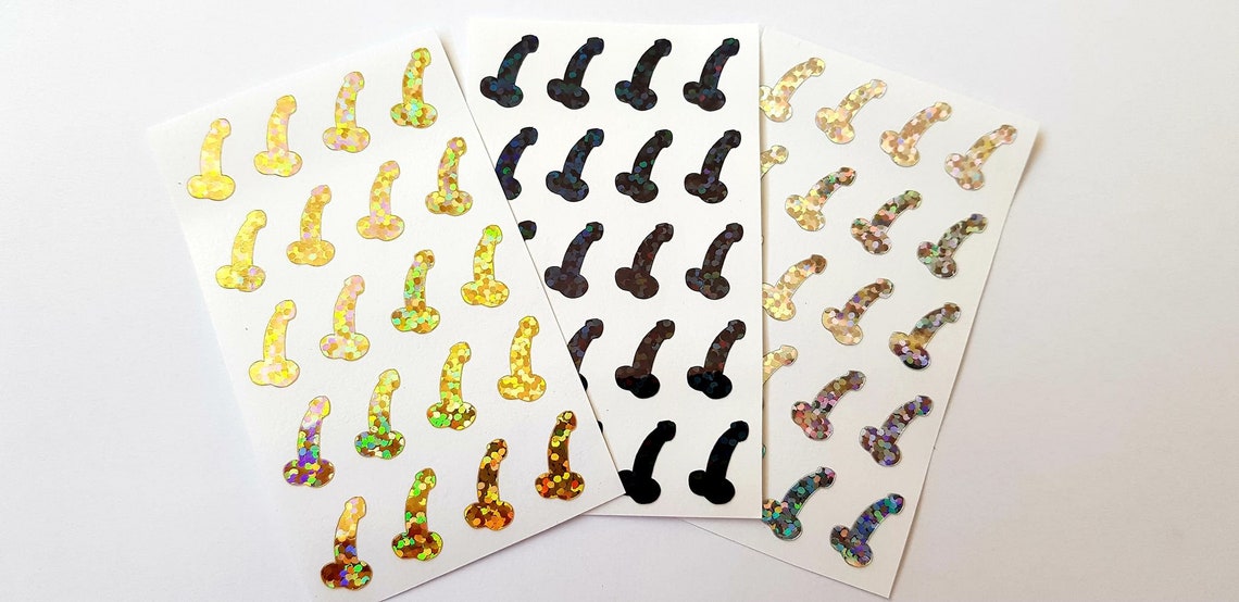 20 Holographic Penis Stickers Adult Content Labels - Etsy