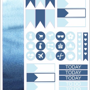 Summer Sea Watercolour Planner Sticker Kit, Ocean Planner Stickers ...