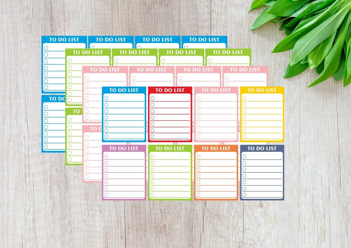 To Do List Planner Boxes Checklist Stickers Lined or Frame - Etsy