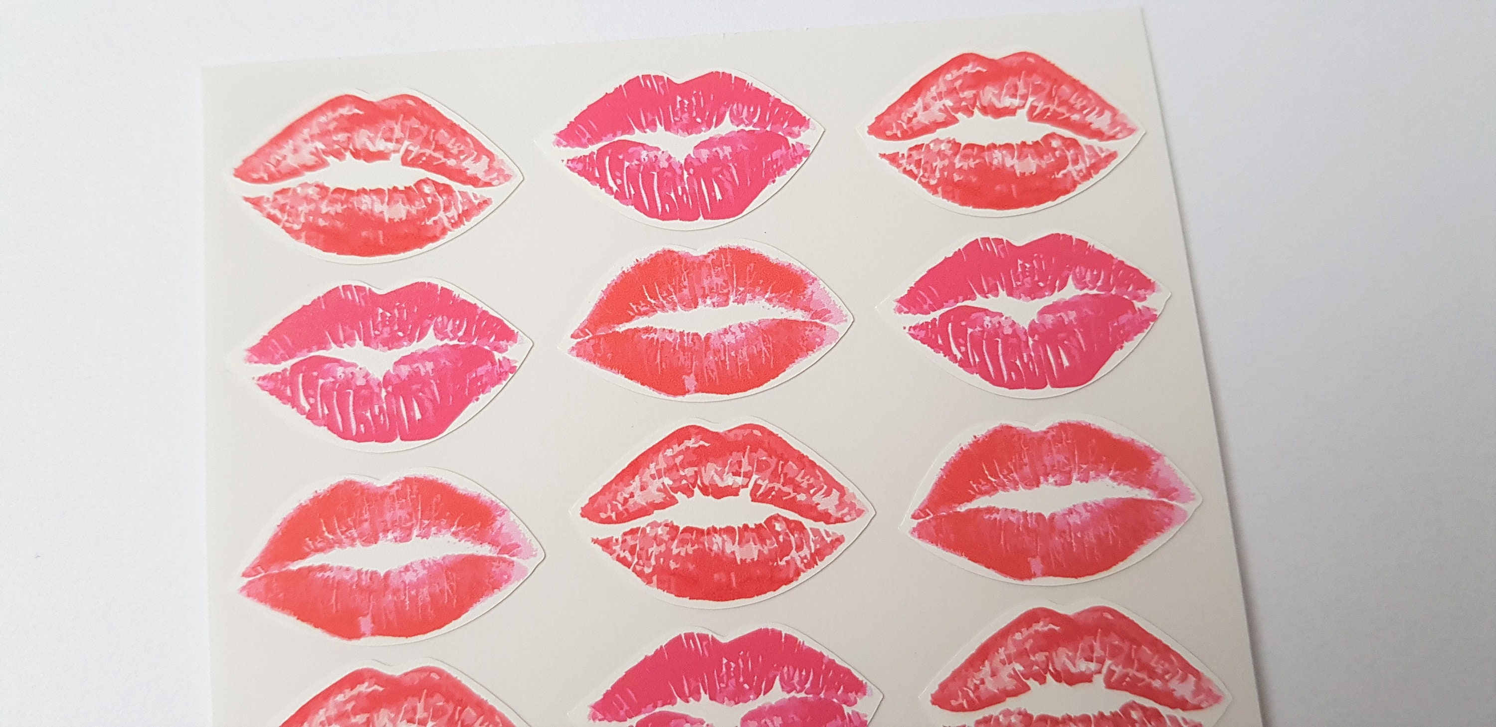 Lips Stickers Kisses Stickers Red Lips Stickers Planner - Etsy
