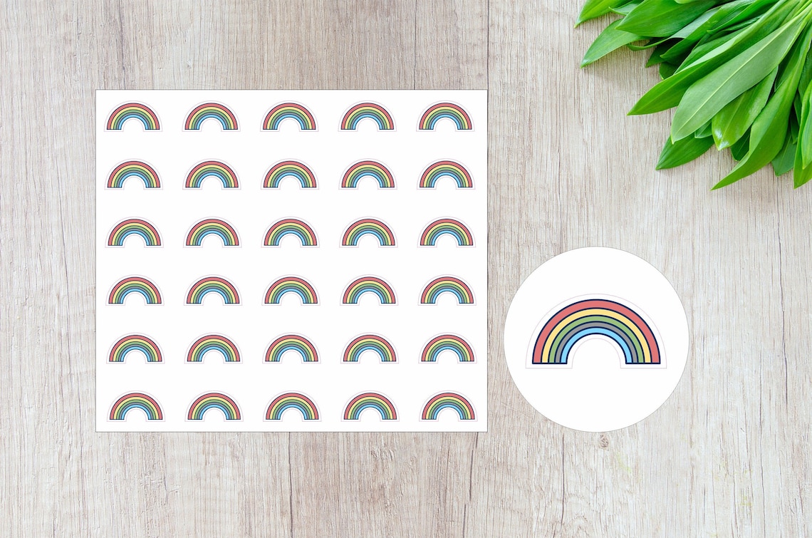 Mini Colorful Rainbow Stickers Icon Stickers Functional - Etsy