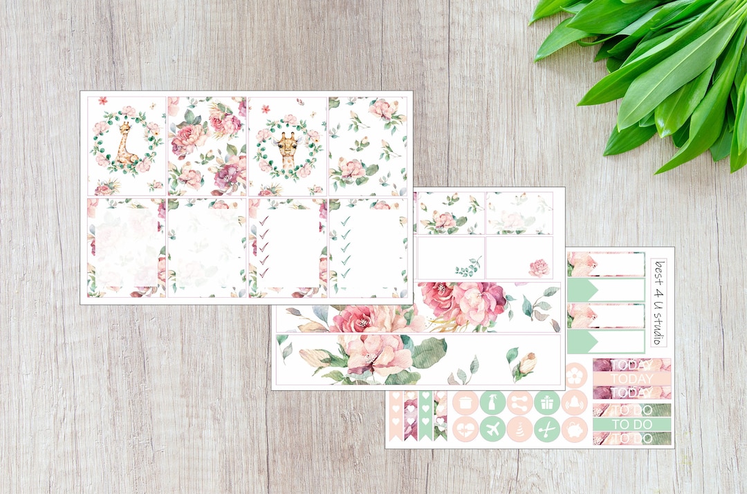 Flower Planner Stickers, Planner Sticker Kit, Weekly Stickers Kit ...