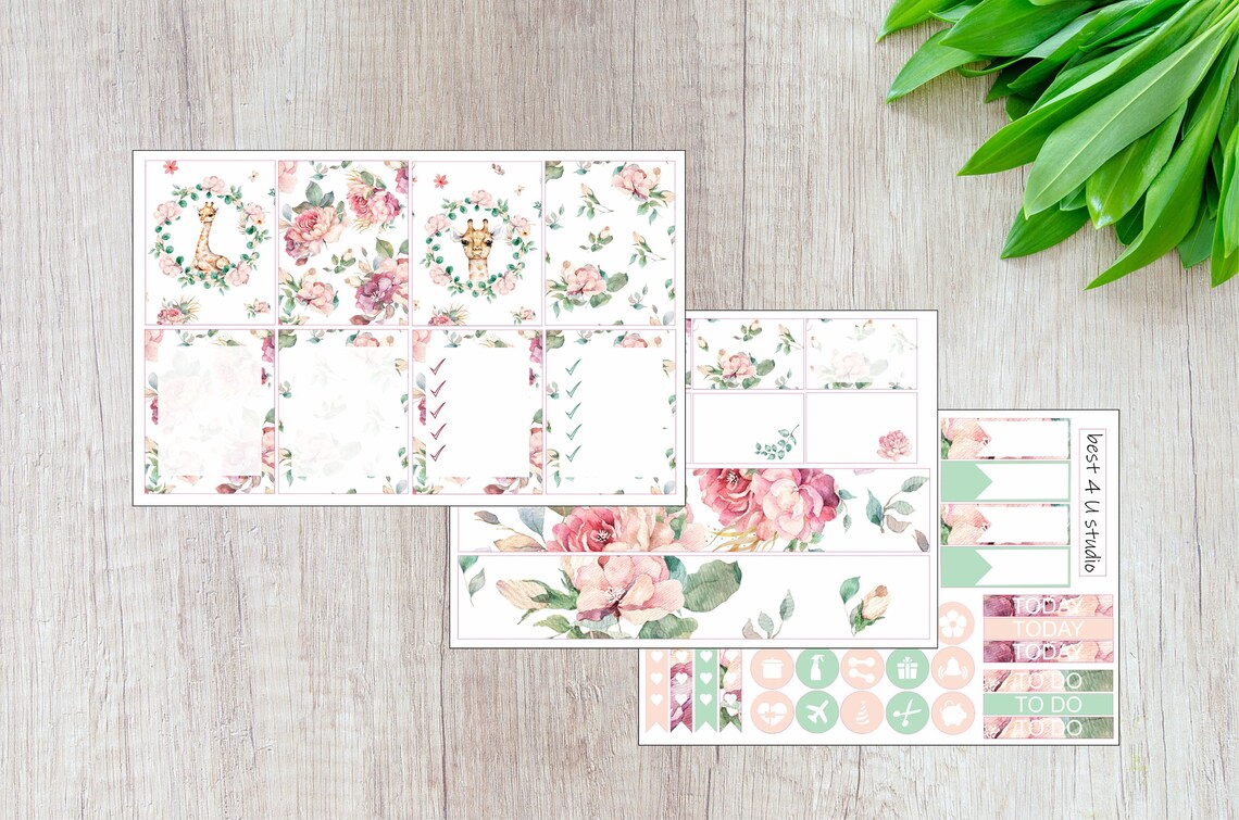 Flower planner stickers Planner sticker kit Weekly stickers | Etsy