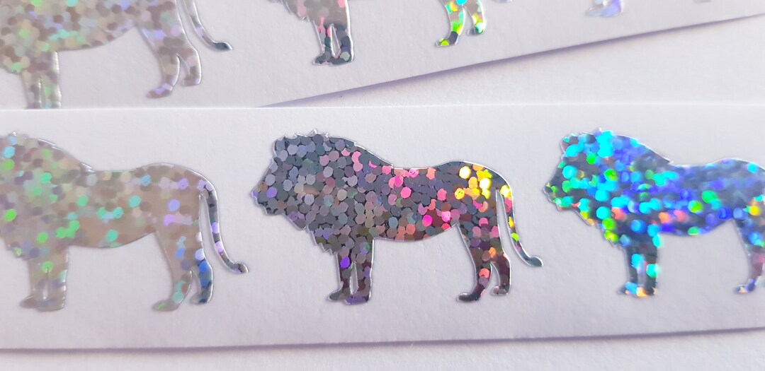 Holographic Lion Stickers, Holo, Wild Life Stickers, Holo Lion, Holo ...
