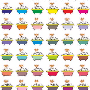 Mini Dog Bath Stickers, Pet Bath, Icon Stickers, Functional Stickers ...