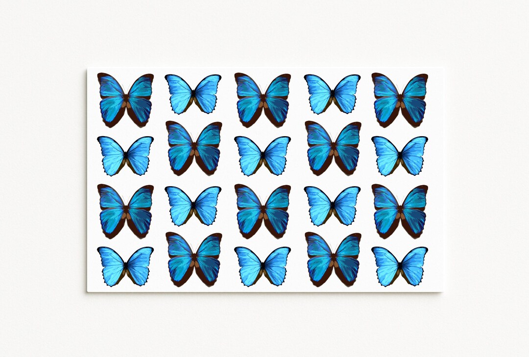 Blue Butterfly Stickers: Vinyl Decals, Planner Stickers (20 Ct) - Etsy