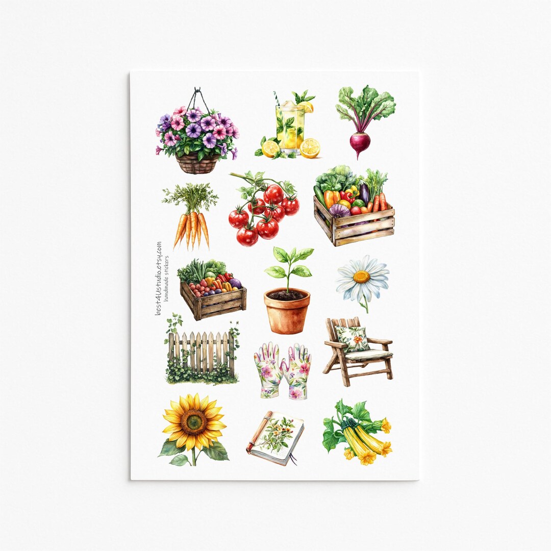 Garden Vegetable Sticker Set for Scrapbooking Journaling Planners - Etsy