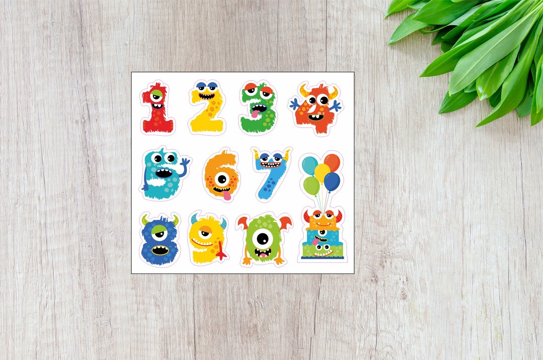 Monster Number Stickers, ABC Stickers, Letter Stickers, Number Learning ...