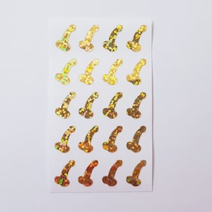 20 Holographic Penis Stickers, Bachelorette Party Favors - Etsy