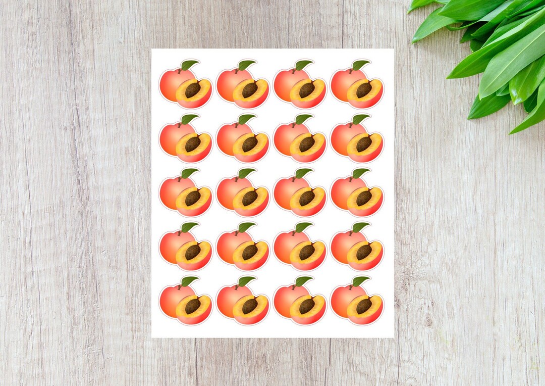 Peach Stickers, Fruity Stickers, Fruit Decor Stickers, Planner Stickers ...