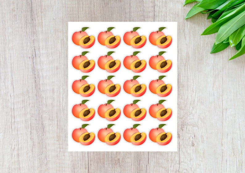 Peach Stickers Fruity Stickers Fruit Decor Stickers Planner - Etsy