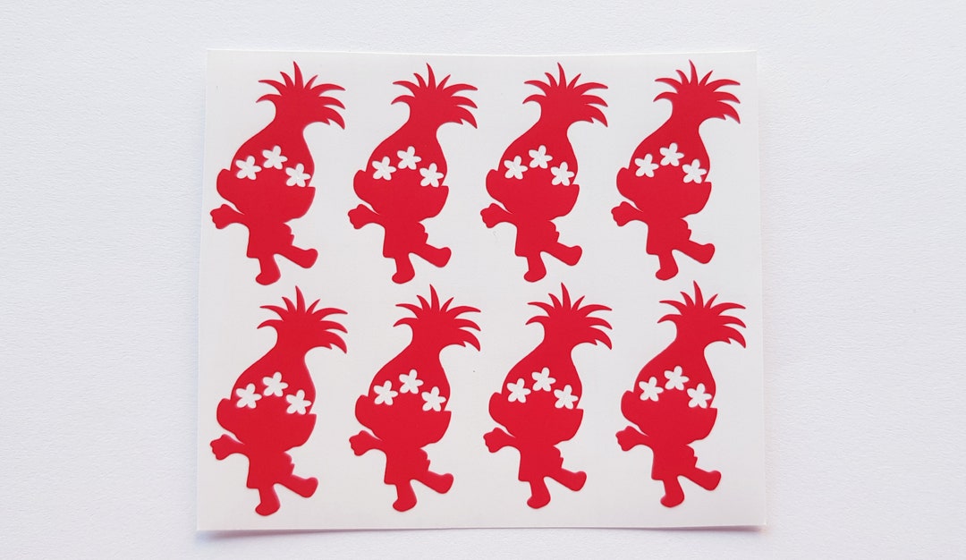20 Troll Girl Stickers, Troll Decals, Nursery Decor, Wall Decor ...