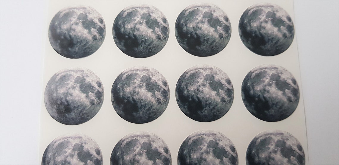 Full Moon Stickers Moon Phase Stickers Planet Sticker Space - Etsy