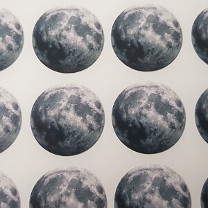 Full Moon Stickers, Moon Phase Stickers, Planet Sticker, Space Sticker ...