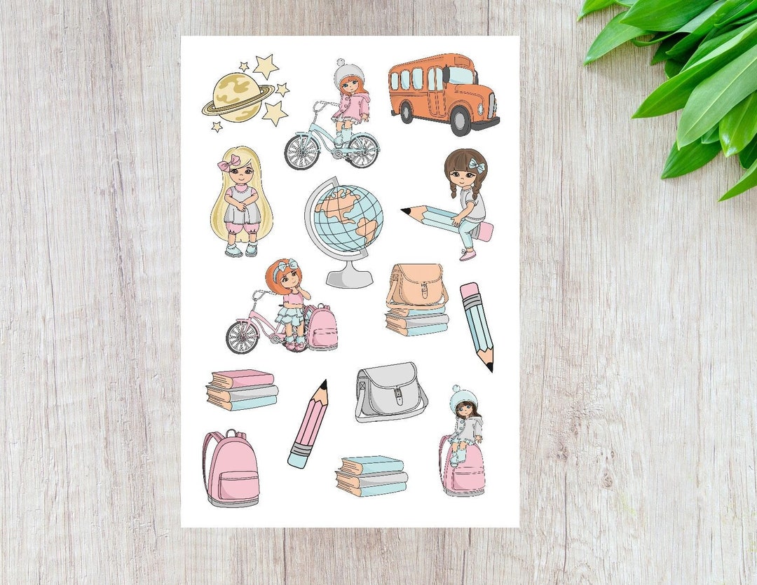 Back to School Stickers, School Sticker Sheet, School Days Stickers - Etsy