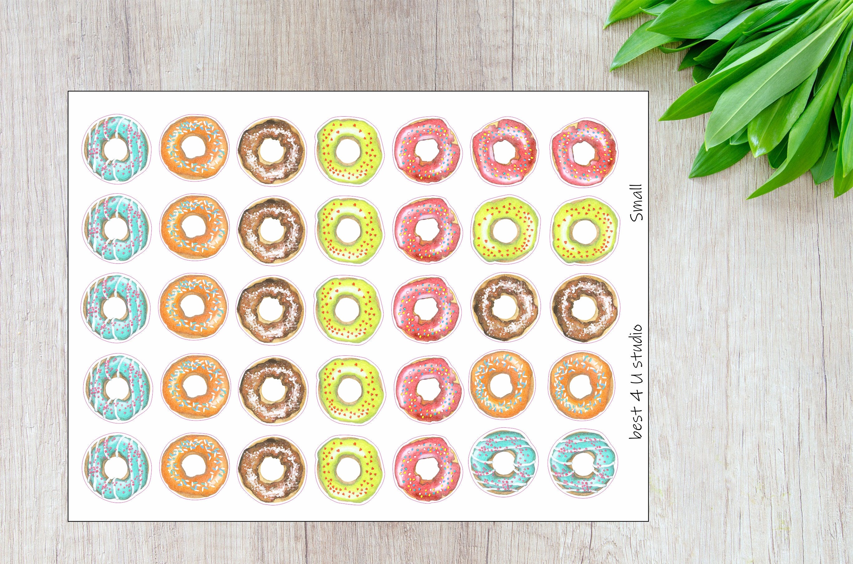 Doughnut Stickers Donut Stickers Planner Stickers Happy - Etsy