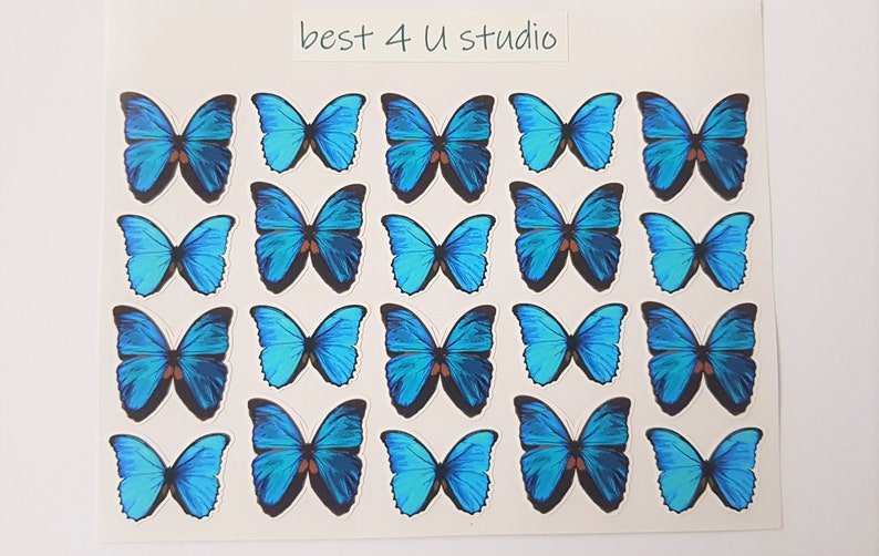 Pegatinas de mariposa azul Calcomanías de mariposa Sellos de - Etsy México