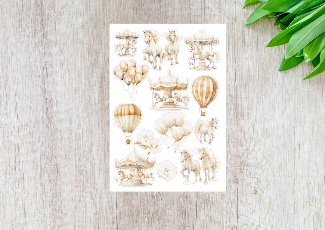 Carousel Stickers, Horse Stickers, Merry-go-round, Carnival, Circus ...