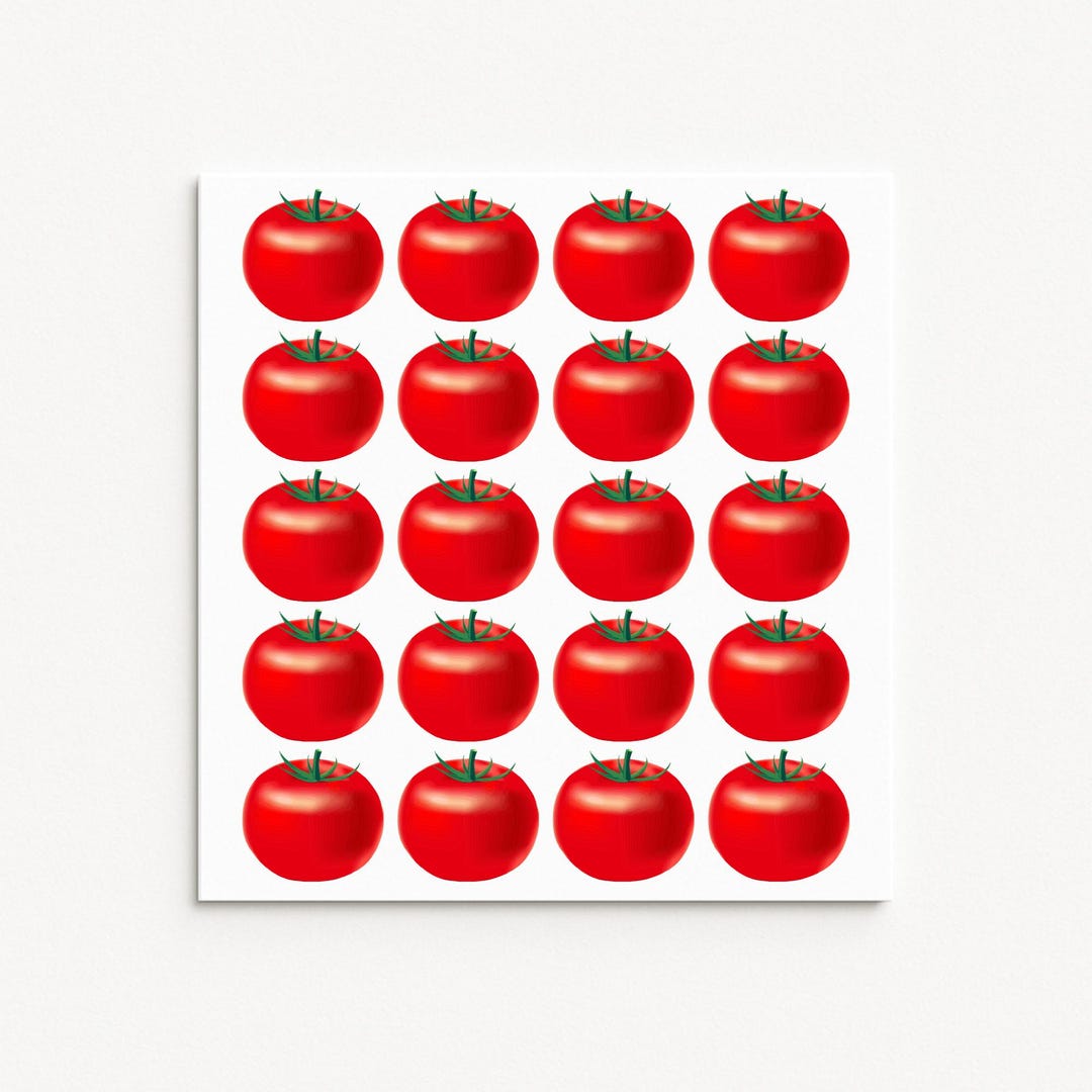 Tomato Sticker Sheet: Red Vegetable Stickers, Kitchen Decor - Etsy