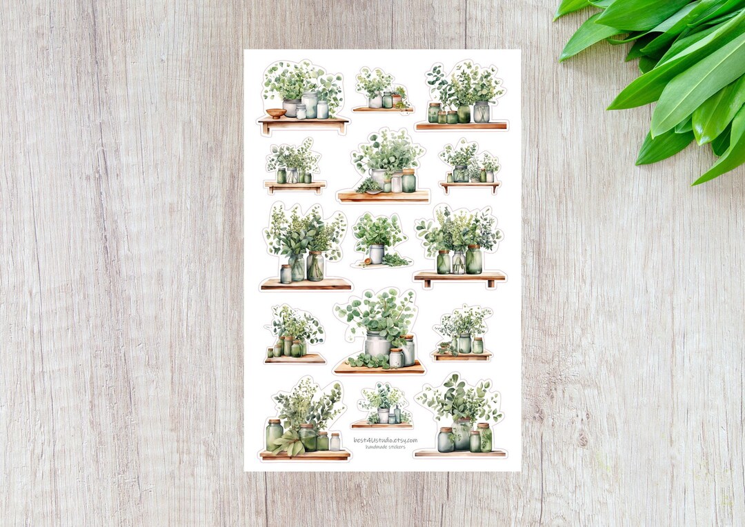 Eucalyptus Stickers Rustic Greenery for Journaling, Scrapbooking, and ...