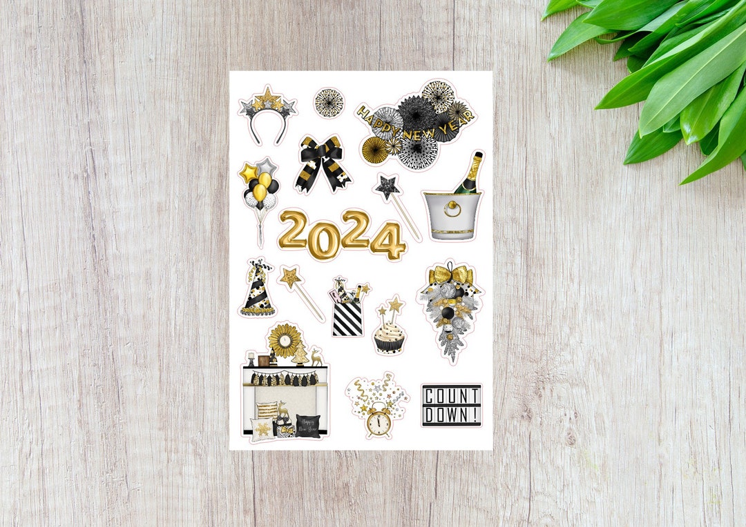 New Years Stickers, 2024 Stickers, Happy New Year Stickers, New Years ...