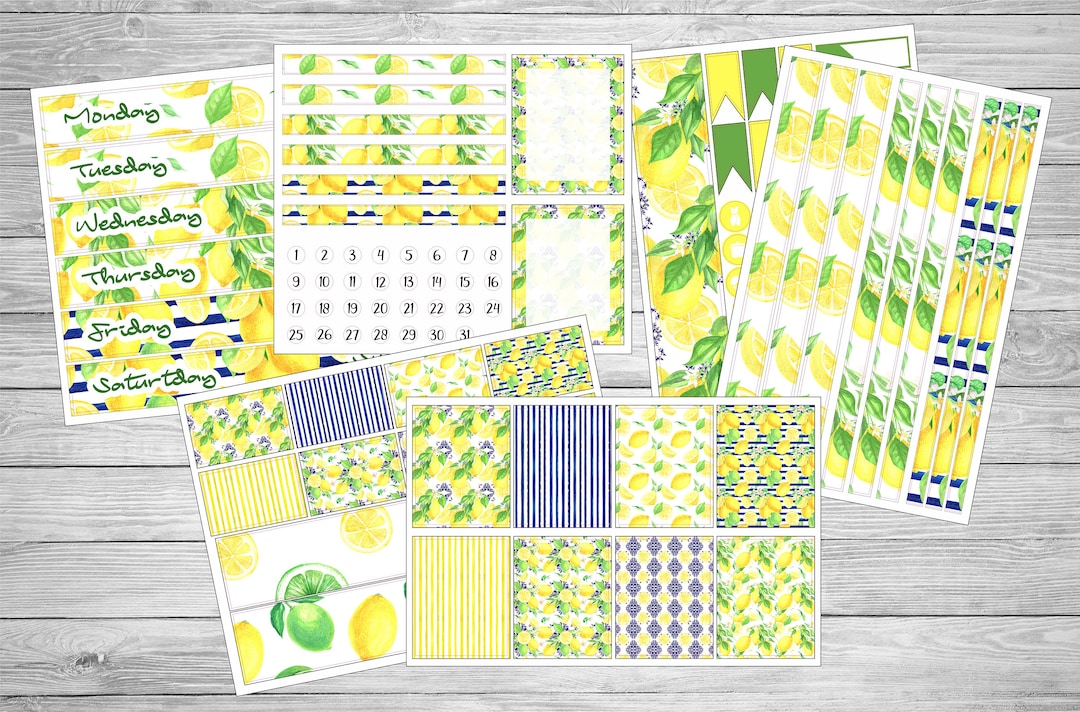 Lemon Stickers, Functional Planner Stickers, Citrus Stickers ...