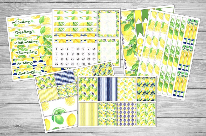 Lemon Stickers Functional Planner Stickers Citrus Stickers - Etsy