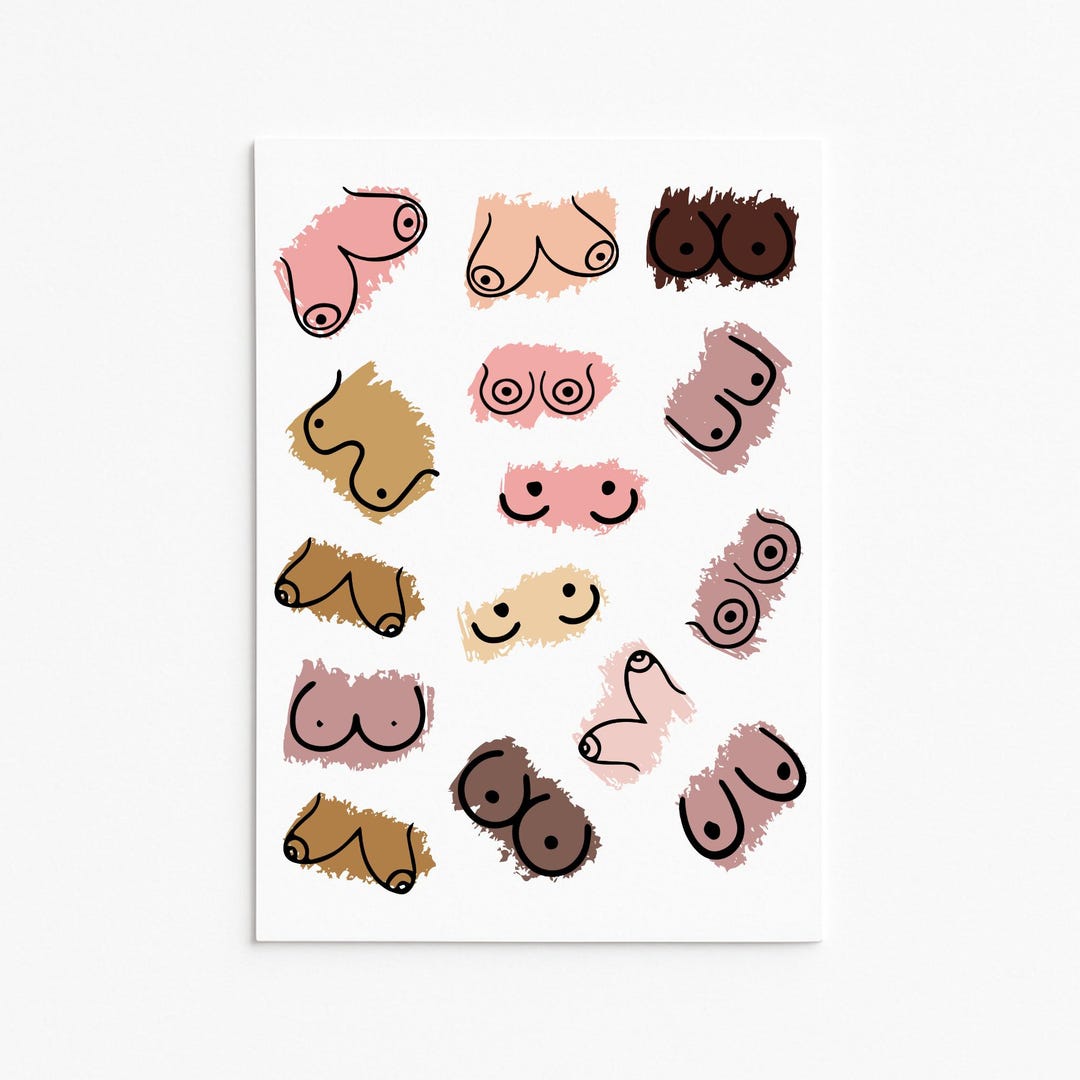 Feminist Boobs Stickers: Bachelorette Party Favors, Bridal Shower Seals ...