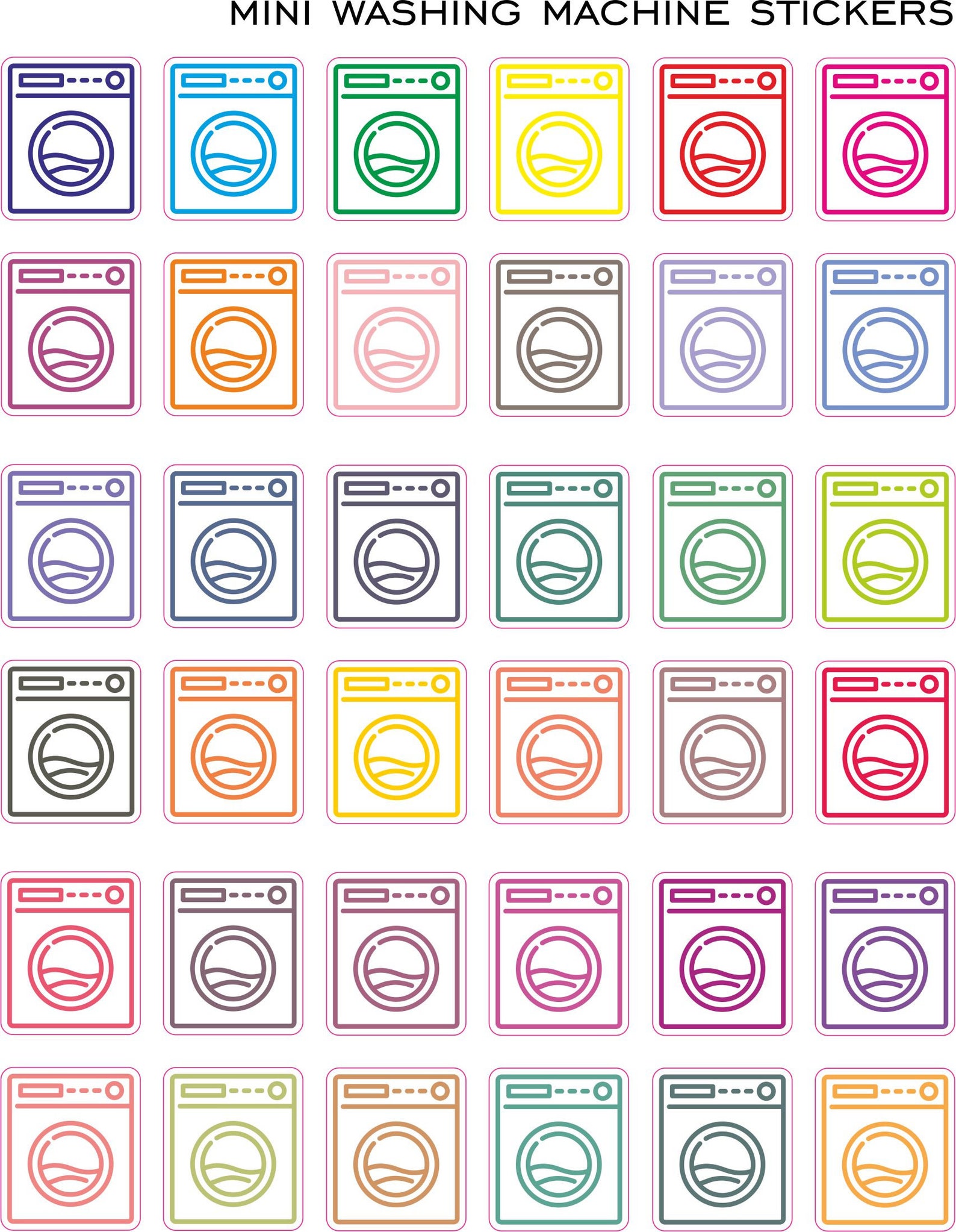 Mini Washing Machine Stickers Icon Stickers Functional | Etsy