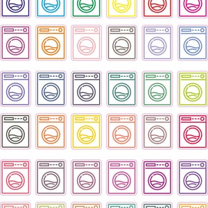 Mini Washing Machine Stickers, Icon Stickers, Functional Stickers ...