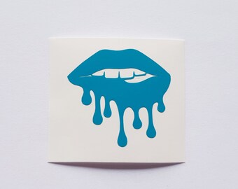 Dripping Lips Decal Lipstick Decal Lipstick Sticker Lips - Etsy