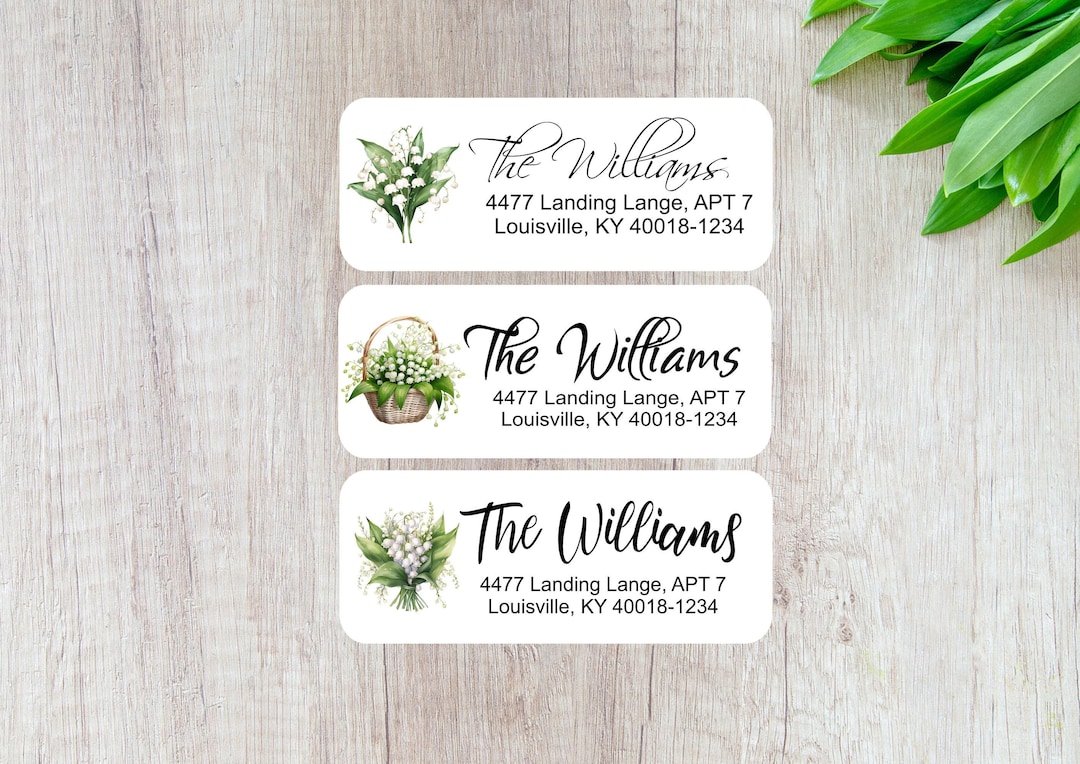 Personalized Lily of the Valley Address Label Stickers – Elegant Custom ...