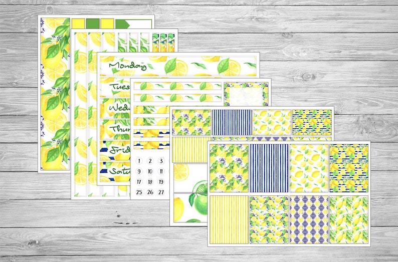 Lemon Stickers Functional Planner Stickers Citrus Stickers - Etsy