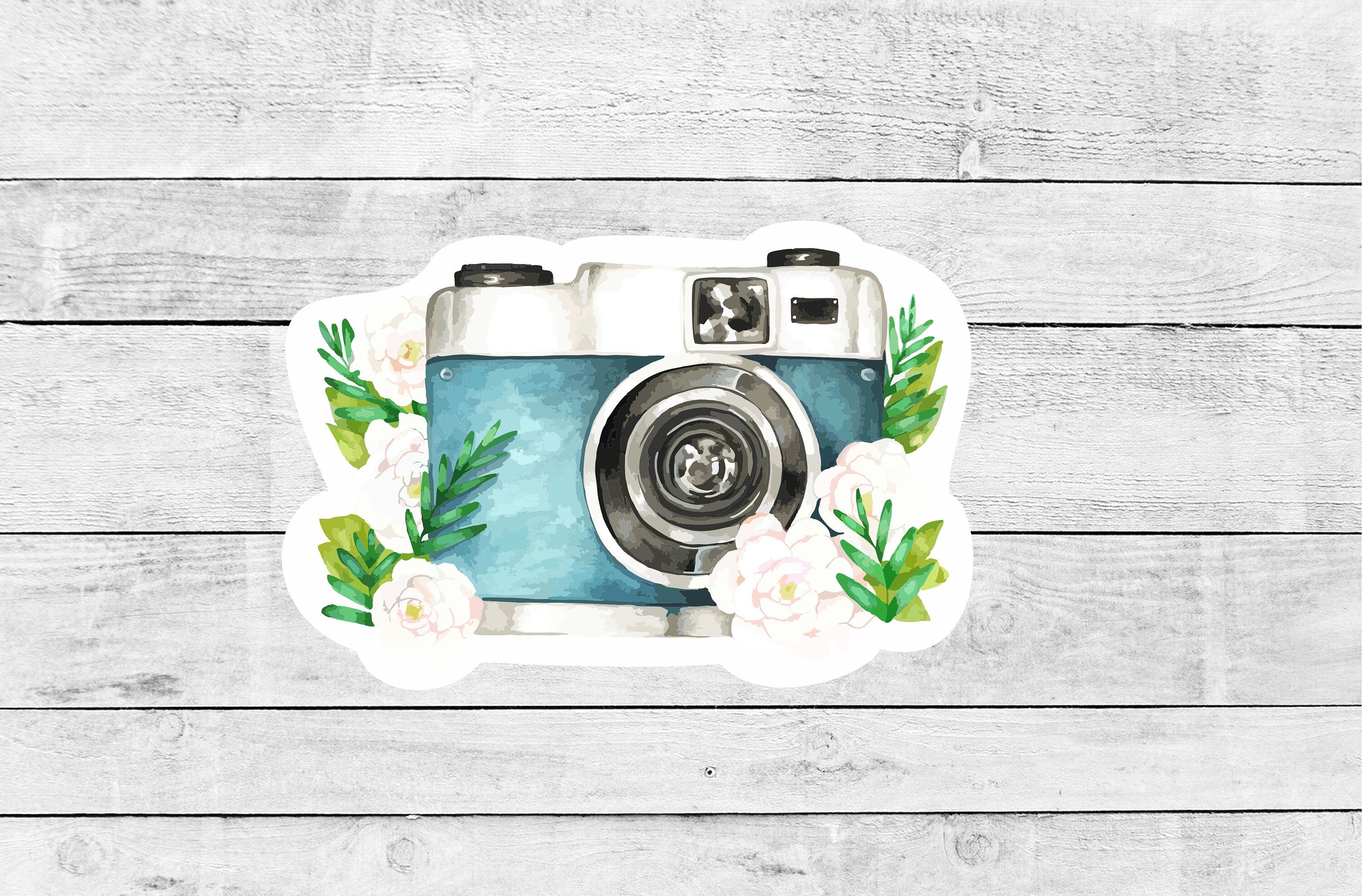 Vintage camera sticker Watercolour camera Laptop sticker | Etsy