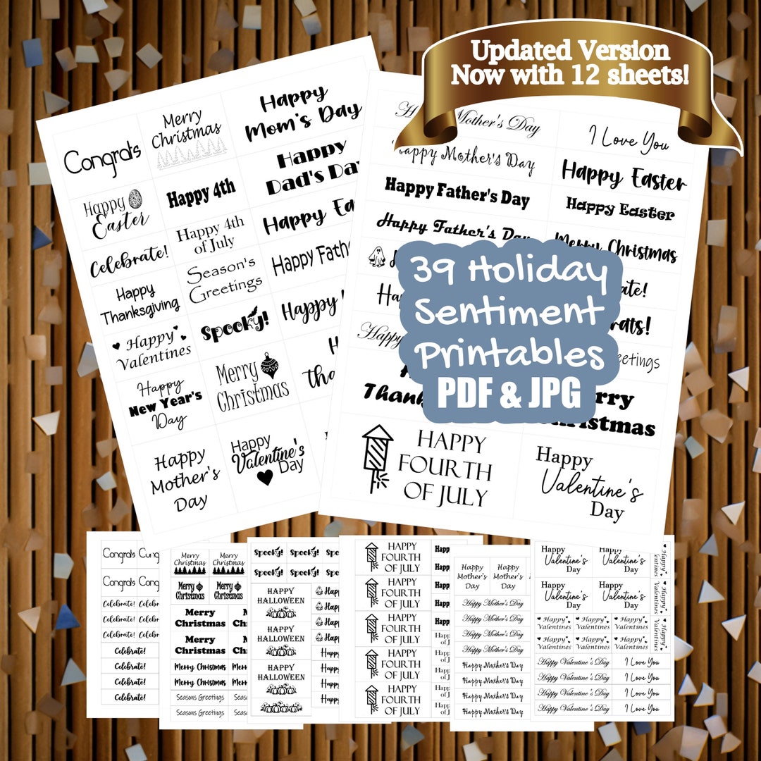 Holiday Card Greetings - Card Sentiment Printables - Holiday Sentiments ...