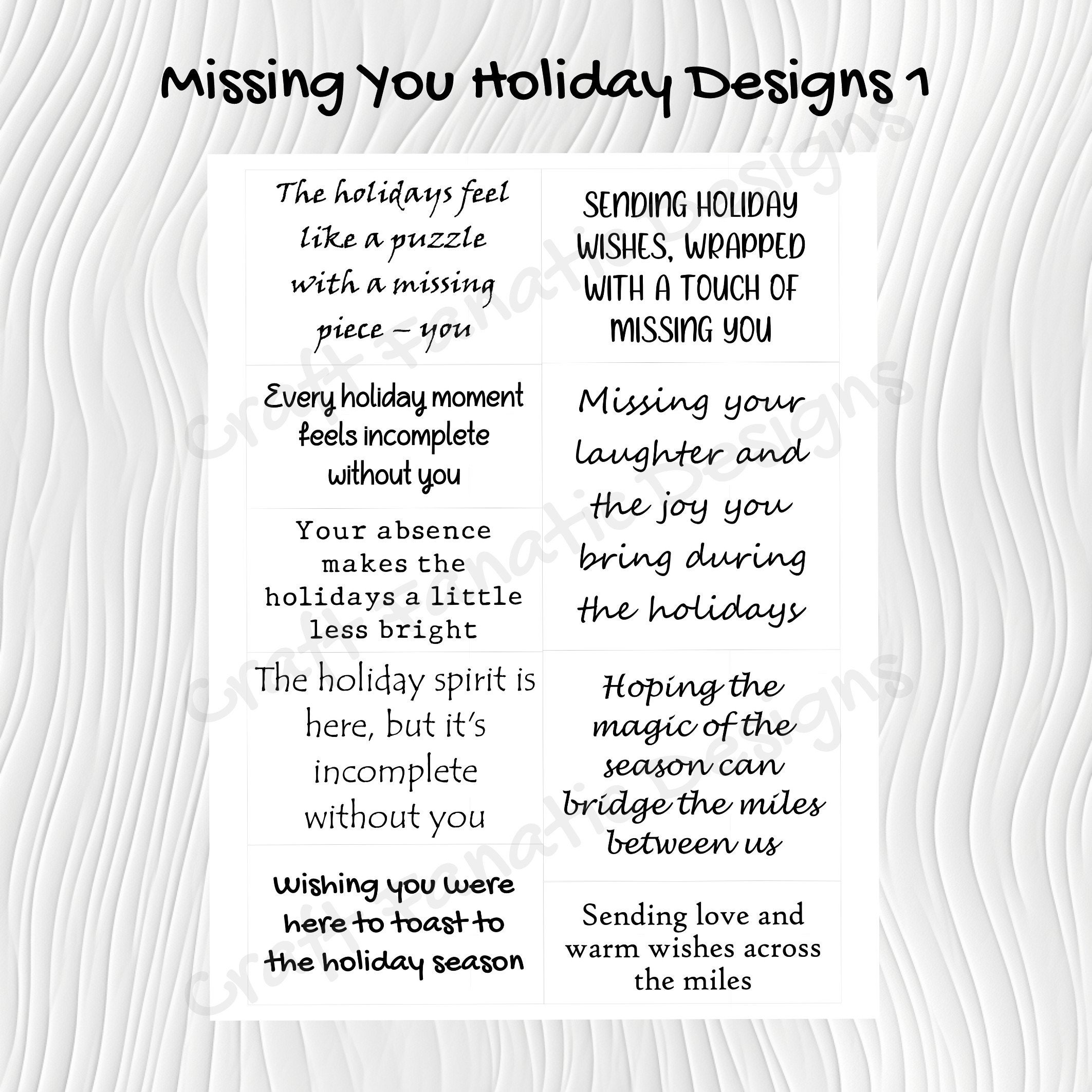 Missing You Holiday Christmas Card Making Sentiments Card Greeting ...