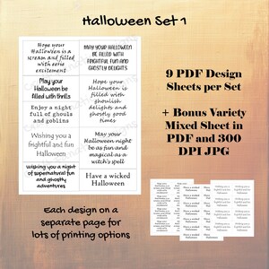 Halloween Card Making Sentiments - Card Greeting Inserts Halloween ...