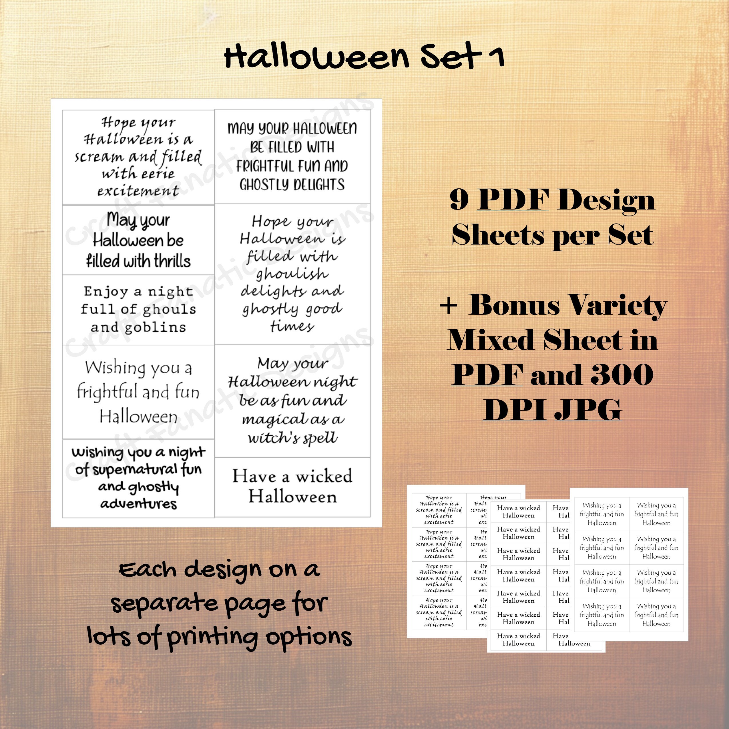 Halloween Card Making Sentiments - Card Greeting Inserts Halloween ...