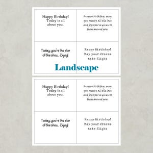 Birthday Card Insert Panels - White or Cream Cardstock - Birthday ...
