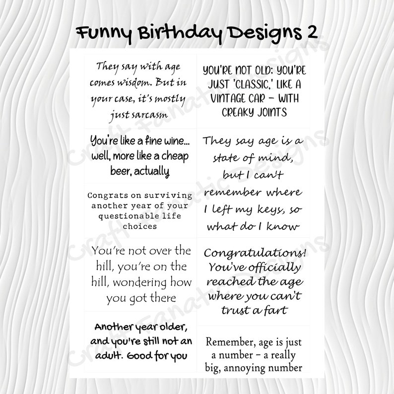 Funny Birthday Card Sentiments Humorous Card Greeting - Etsy