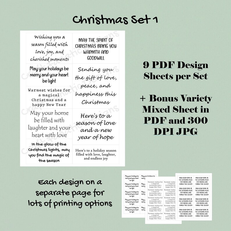 Christmas Card Making Sentiments Card Greeting Inserts Christmas ...