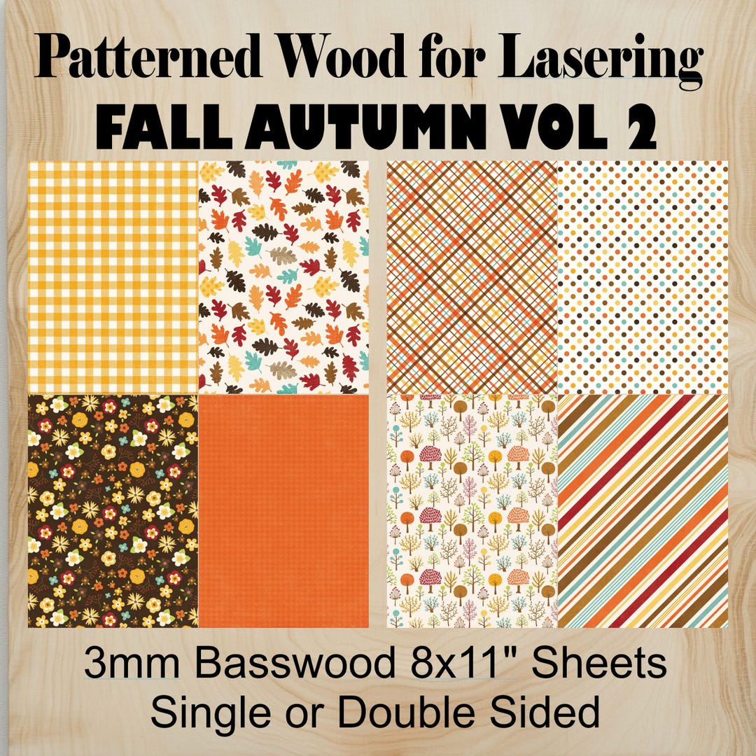 Wood for Laser Projects, 3mm Basswood Fall Autumn Vol 2 Fall Laser ...