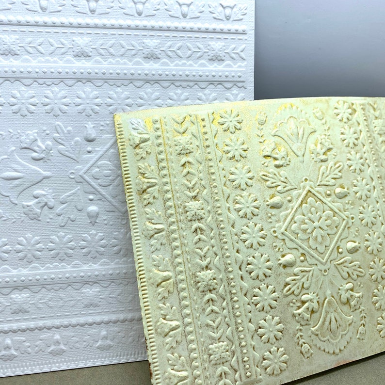 Deep Embossed Card Fronts Set of 6 Handmade Papers 3D Folk - Etsy