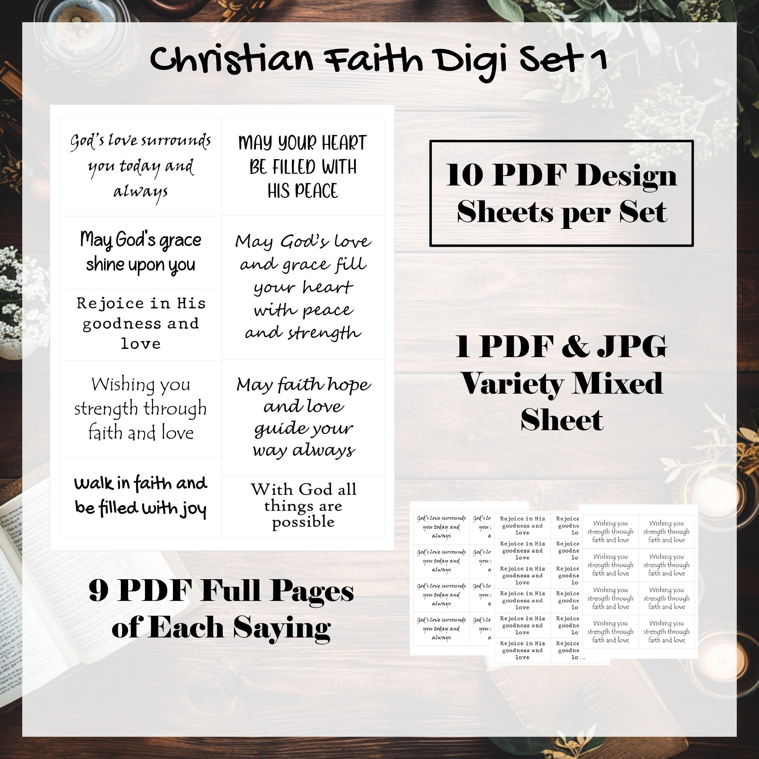 Printable Christian Faith Card Making Sentiments for Greeting Card ...