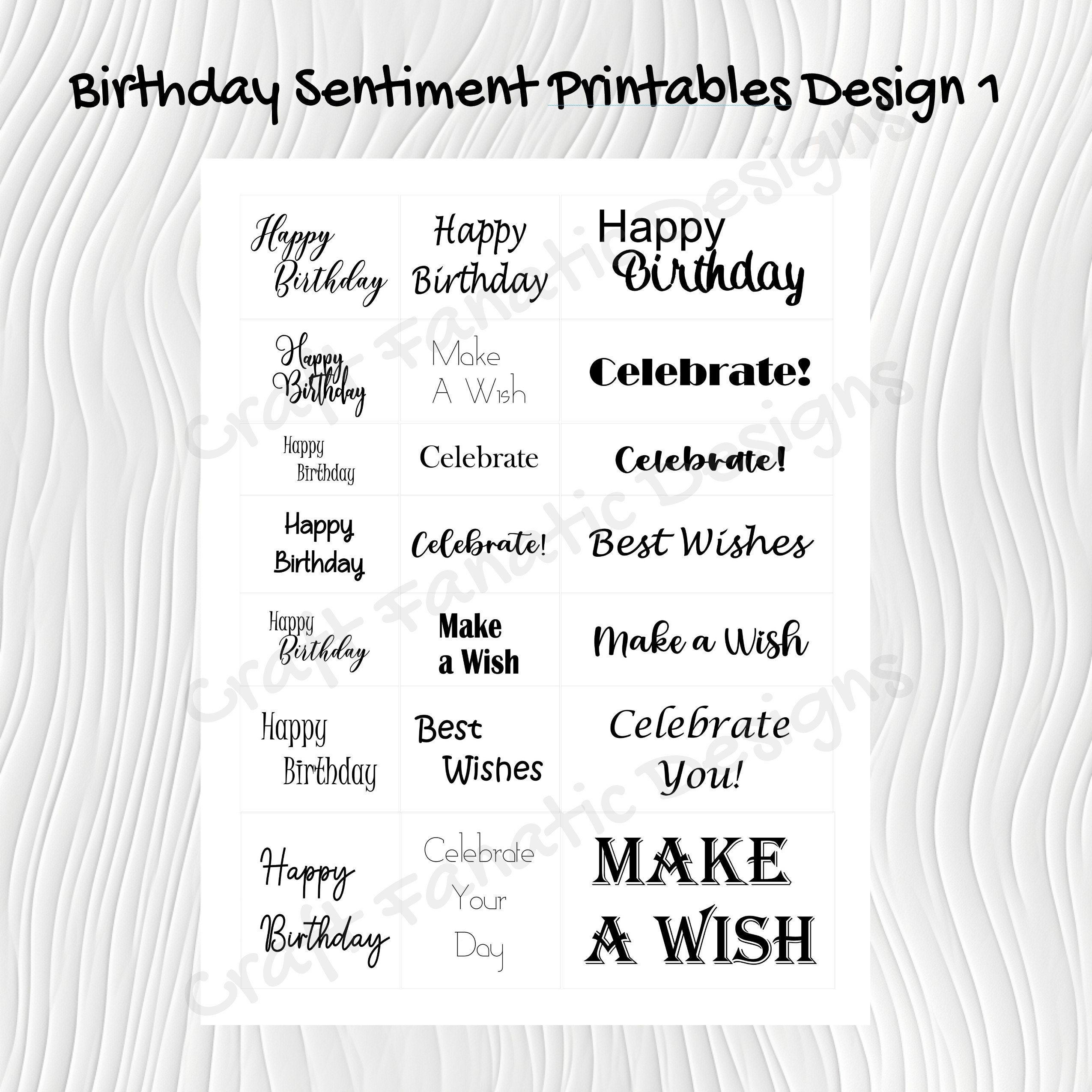 Birthday Card Greetings Card Sentiment Printables Birthday Sentiments ...