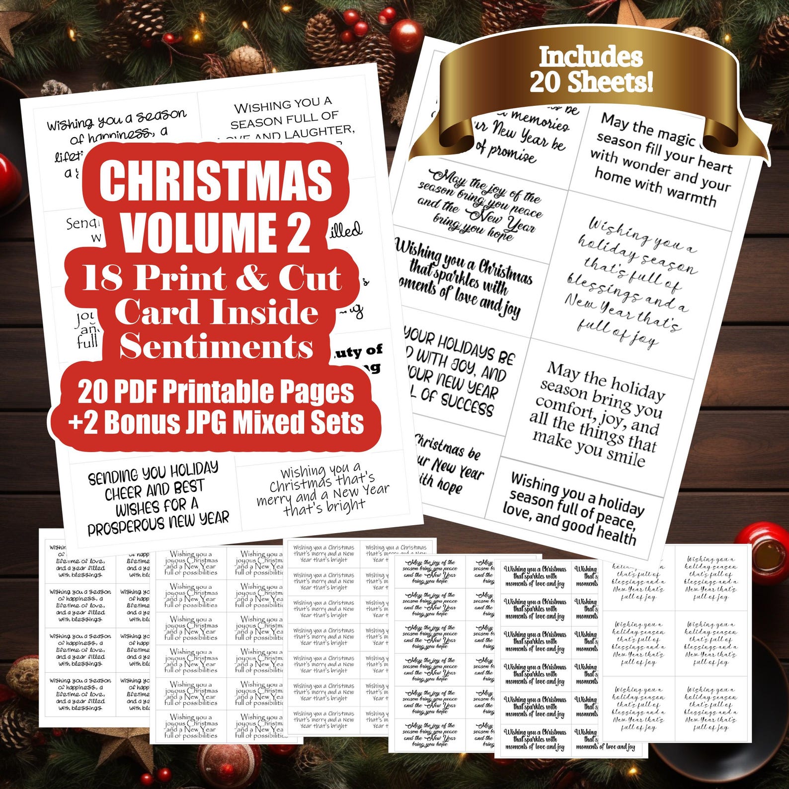 Christmas Volume 2 - Christmas Card Making Sentiments - Card Greeting ...