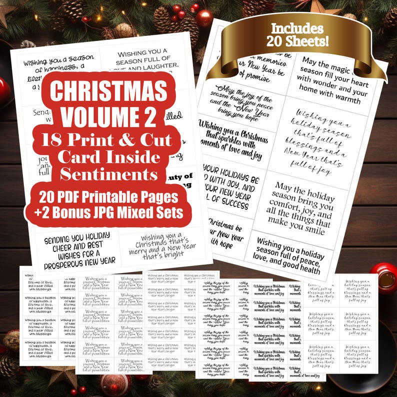 Christmas Volume 2 - Christmas Card Making Sentiments - Card Greeting ...