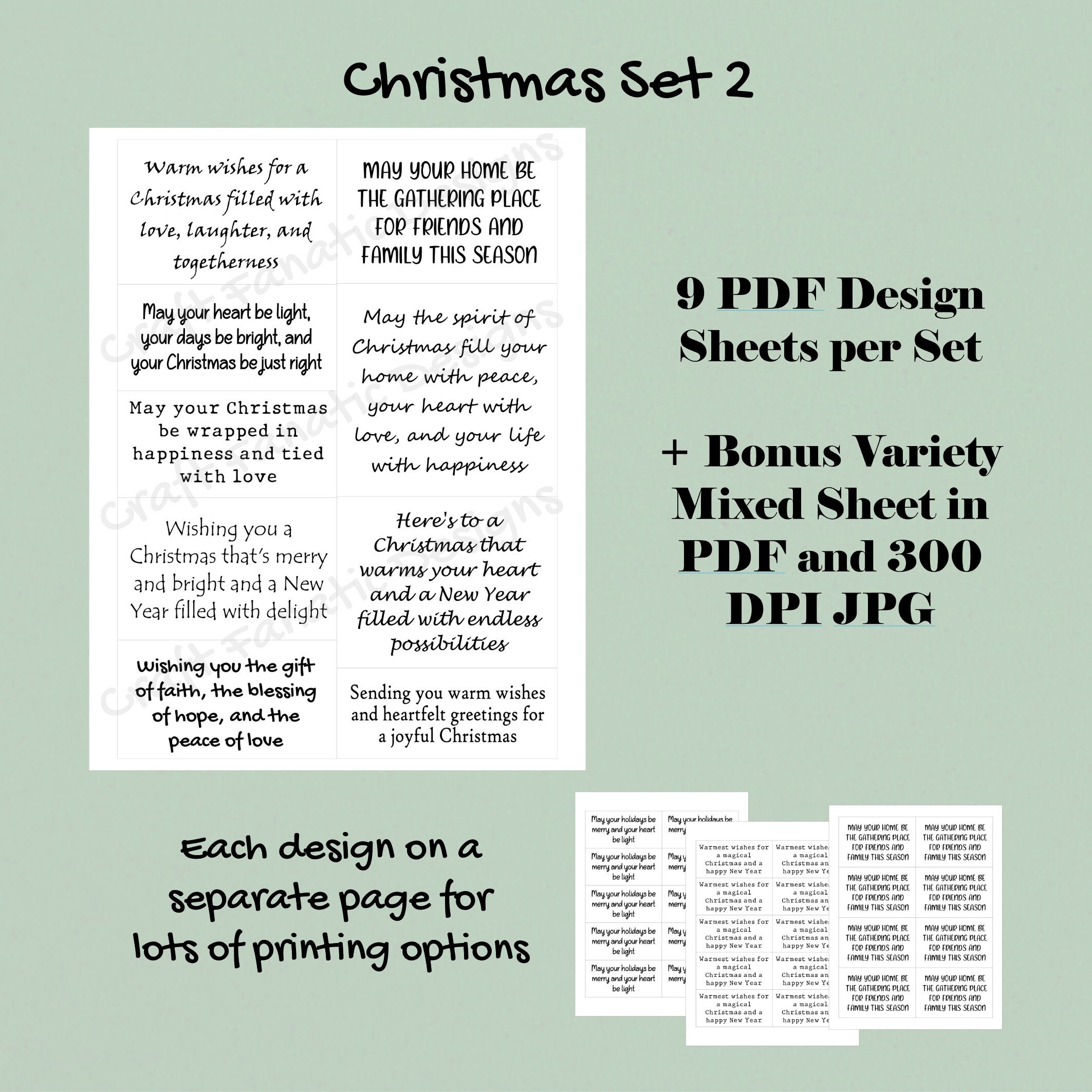 Christmas Card Making Sentiments Card Greeting Inserts Christmas ...