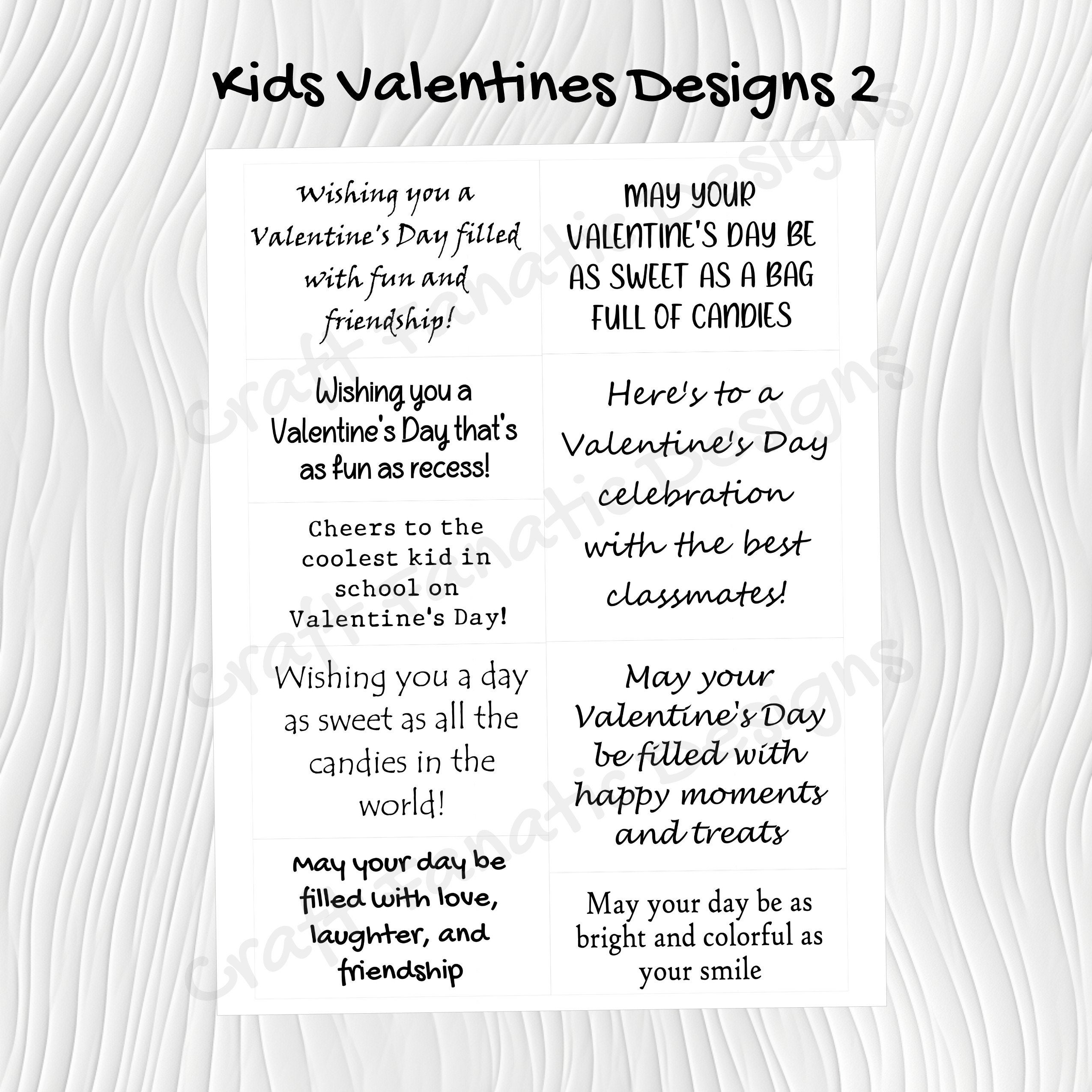 Kids Valentine Card Making Sentiments Digital Printable School ...