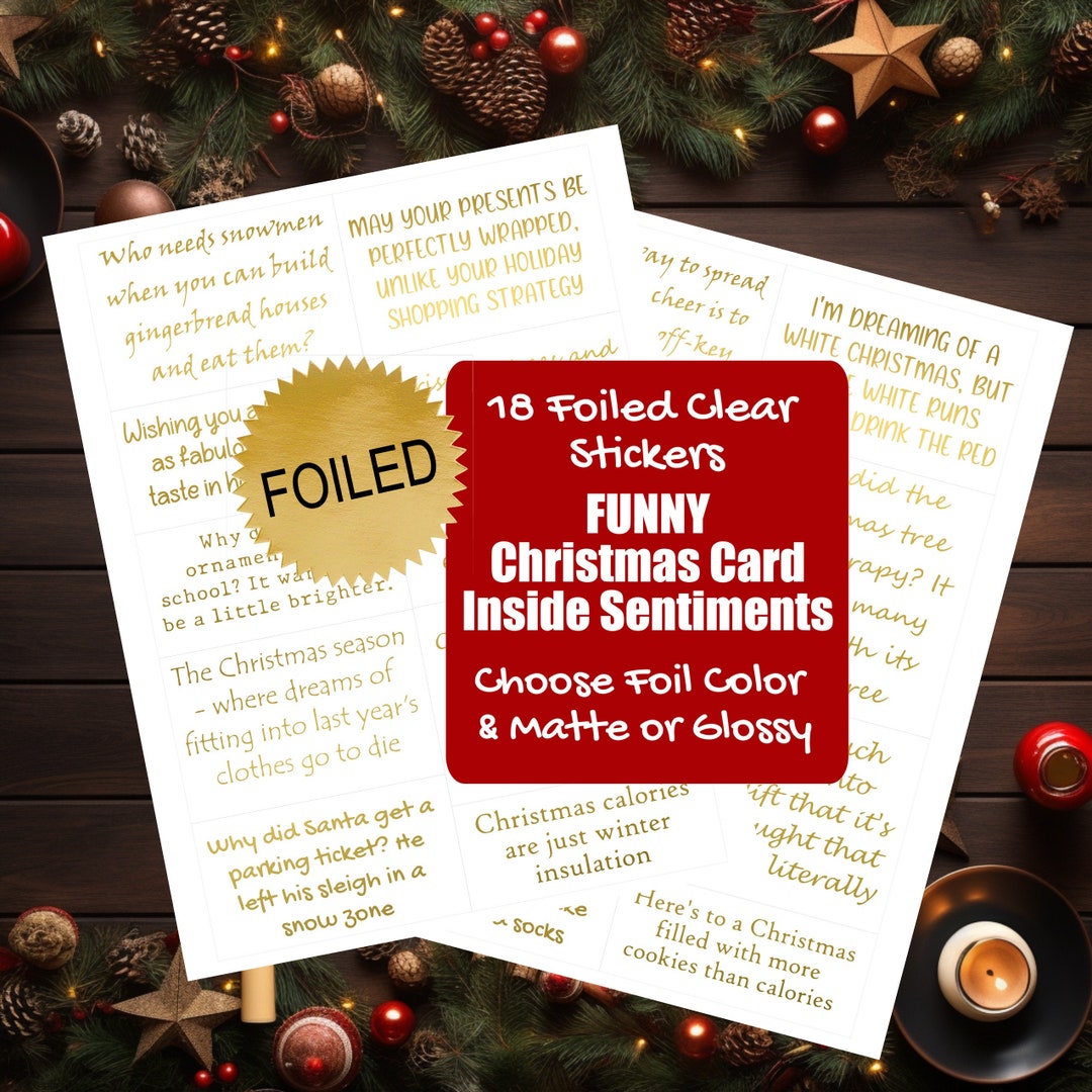 Christmas Card Sentiment Foil Stickers Christmas Holiday - Etsy